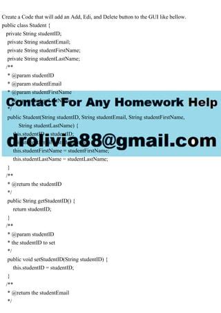 Create A Code That Will Add An Add Edi And Delete Button To The Gu Pdf