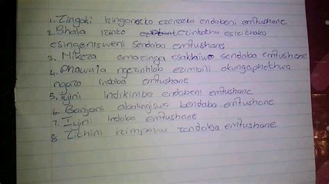 Zingaki Izingangeko Ezenzeka Endabeni Entushane Bhala Izinto Ezintathu E