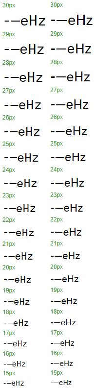 Sans Text And Regular Hinting Hyphen Thicker Than Other Horizontal