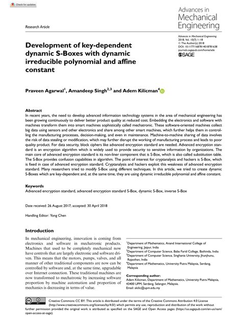 pdf development of key dependent dynamic s boxes with dynamic