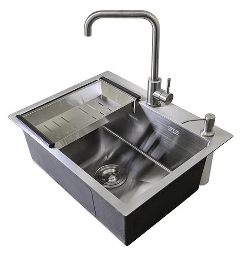 Мийка з нержавіючої сталі Aquamill 5843 змішувач дозатор коландер • Краща ціна в Києві Україні