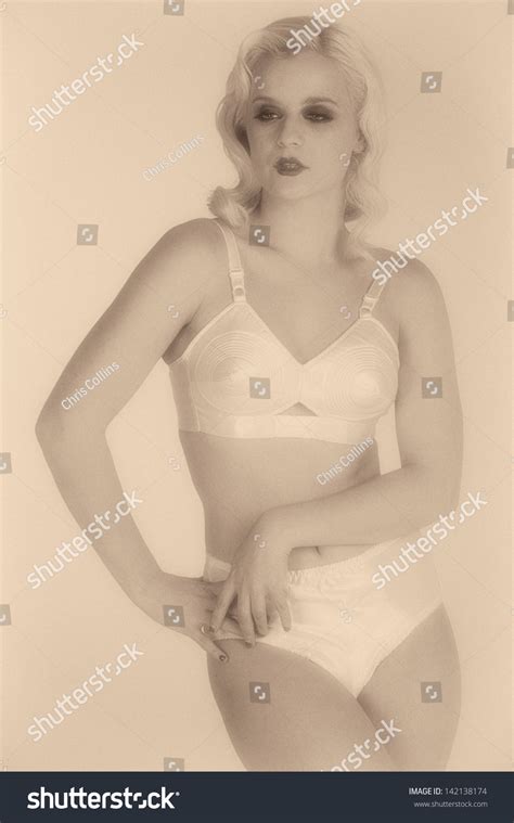 Vintage S Pinup Girl Bullet Bra Stock Photo Shutterstock