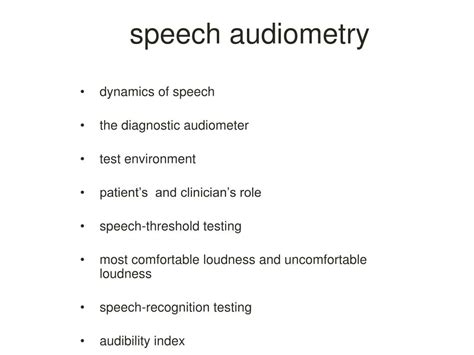 Ppt Speech Audiometry Powerpoint Presentation Free Download Id 405090
