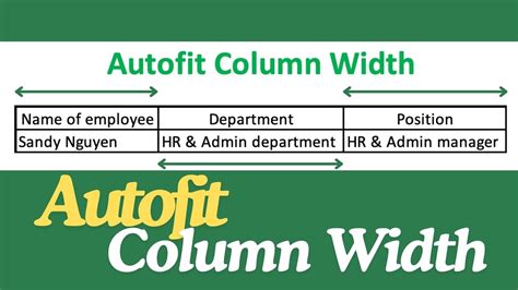 Autofit Column Width Excel Tips YouTube