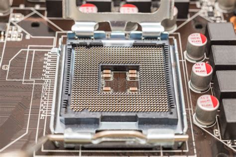Cpu Socket On Motherboard Stock Photo Image Of Integrated