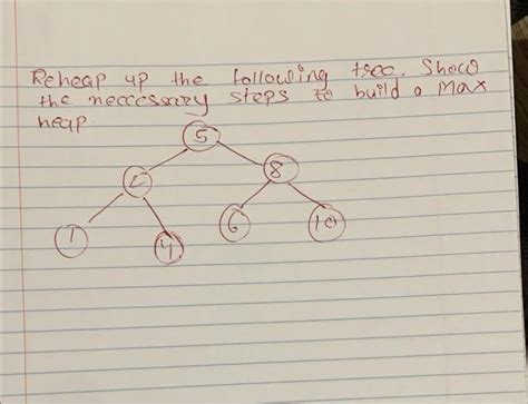 Solved Reheap Up The Following Treo Show The Neccessary