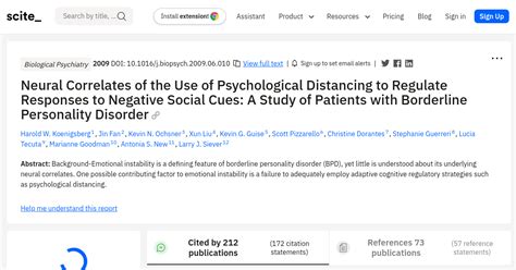 Neural Correlates Of The Use Of Psychological Distancing To Regulate Responses To Negative