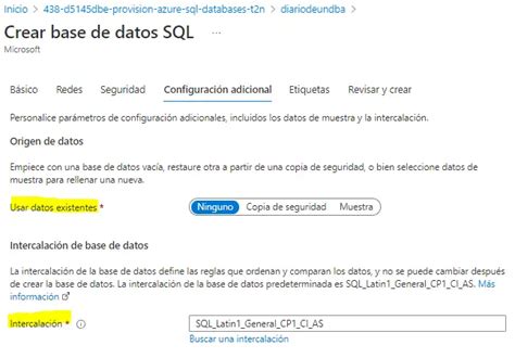 crear un servidor sql server en azure diario de un dba