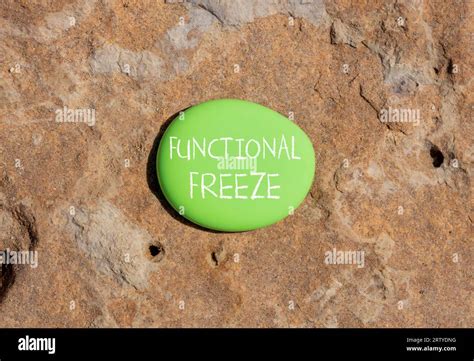 Functional Freeze Symbol Concept Words Functional Freeze On Beautiful Big Green Stone