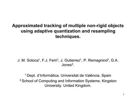 ppt approximated tracking of multiple non rigid objects using