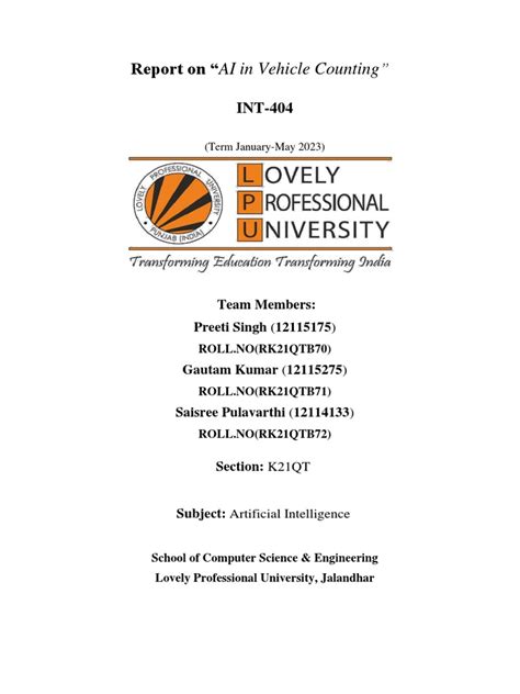 Ai In Vechile Counting Pdf Artificial Intelligence Intelligence Ai And Semantics