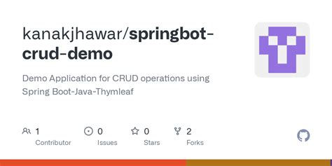 GitHub Kanakjhawar Springbot Crud Demo Demo Application For CRUD Operations Using Spring Boot