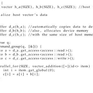 A Vector Addition Program Written In SYCL Download Scientific Diagram