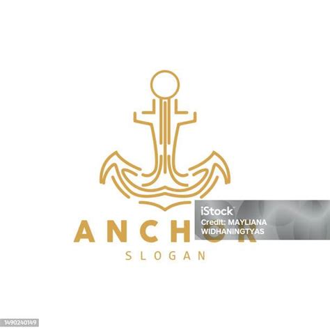 닻 로고 해양 선박 벡터 간단한 미니멀리스트 디자인 앵커 아이콘 스파르타 바다 기호 템플릿 일러스트레이션 닻에 대한 스톡 벡터