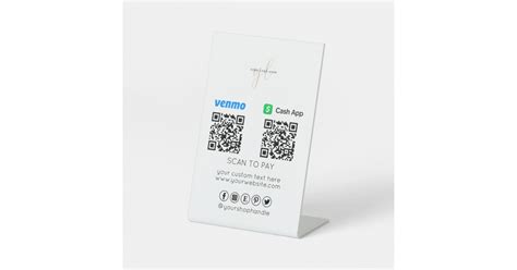 Business Logo Two Qr Code Payment Scan To Pay Pedestal Sign Zazzle
