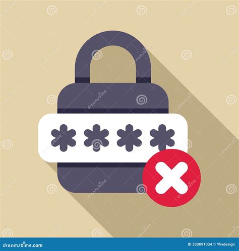 Padlock Showing Wrong Password With Cross Mark Stock Illustration
