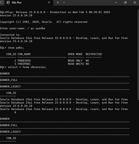 Windowsserver2025 Oracle23aifree Oracleace Windowsdeployments