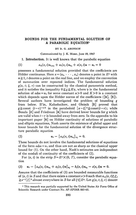 Pdf Bounds For The Fundamental Solution Of A Parabolic Equation