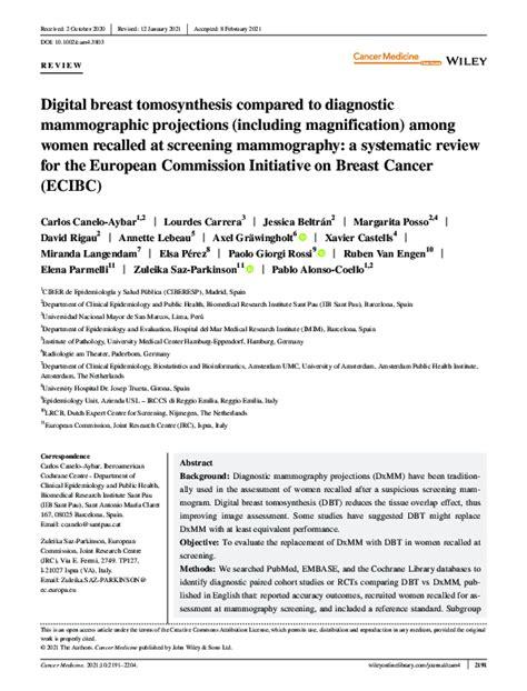 Pdf Digital Breast Tomosynthesis Compared To Diagnostic Mammographic Projections Including