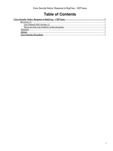 Cisco Security Notice Response To Bugtraq Cdp Issue Pdf Computer