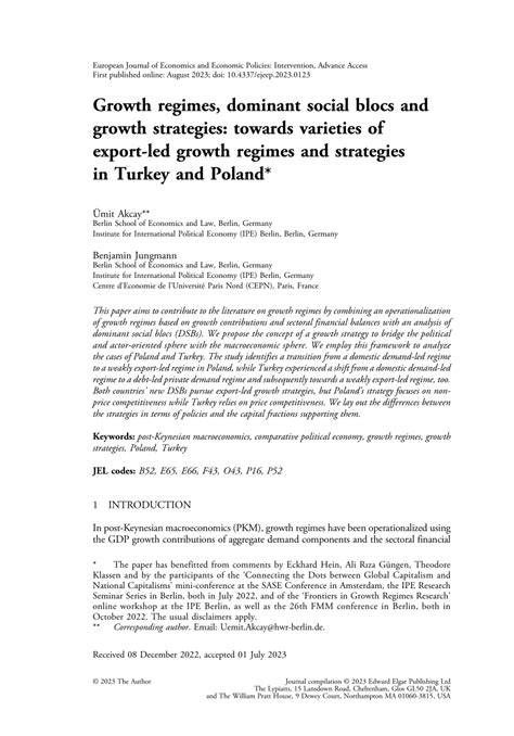 Pdf Growth Regimes Dominant Social Blocs And Growth Strategies