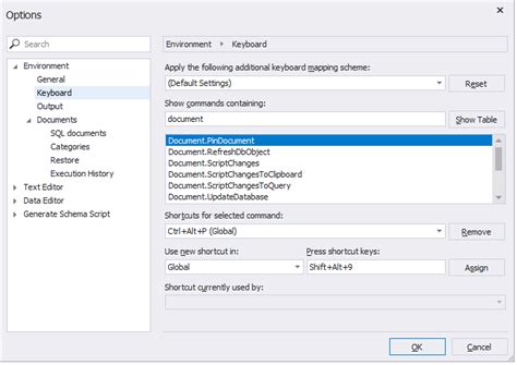 Assign Keyboard Shortcuts