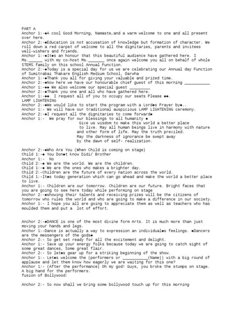 Anchor Script Download Free Pdf Dances Entertainment
