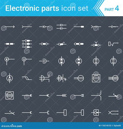 Electric And Electronic Icons Electric Diagram Symbols Electrical Connectors Sockets Plugs