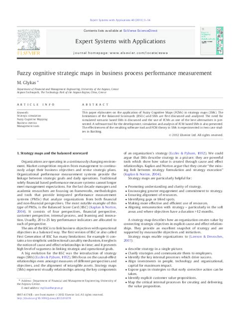 Pdf Fuzzy Cognitive Maps In Banking Business Process Performance