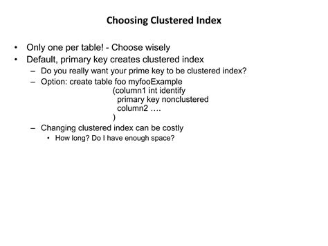 Introduction Of Sql Server Indexing Ppt