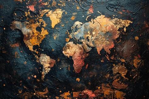 premium photo abstract world map constructed of glowing points
