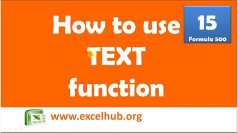 How To Use Excel Text Function Youtube