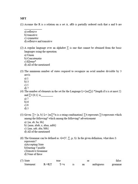 Btech Cs3404 Theory Of Automata Unit 2 Pdf Syntax Logic