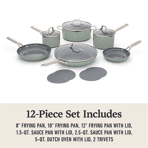 Calphalon Ceramic 12 Pc Non Stick Cookware Set Color Silver Ash Jcpenney