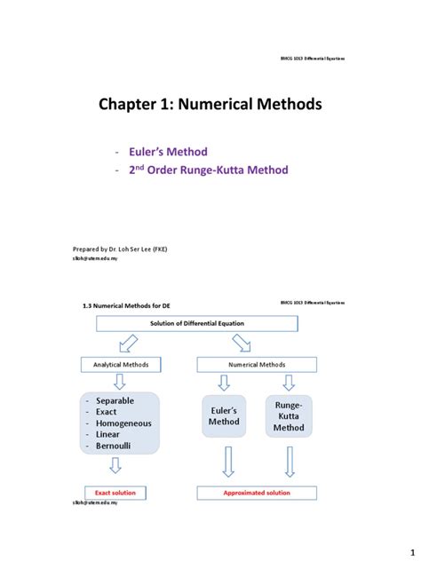 Chapter 1 Numerical Methods Pdf Differential Equations Numerical
