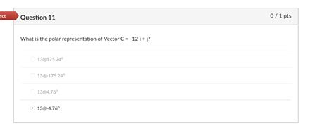 solved question 2 0 1 pts what is the equilibrant vector