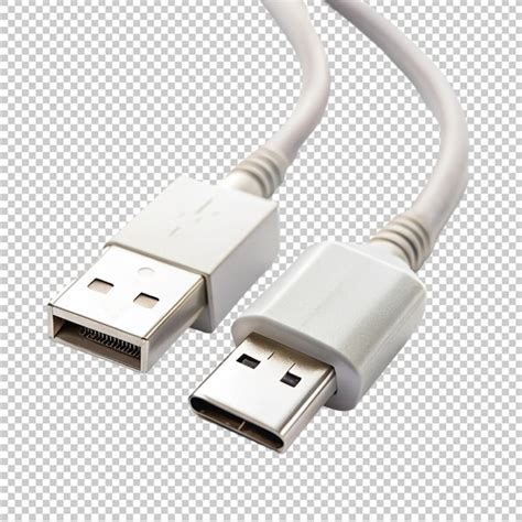 Cable With Usb And Lightning Connector On White Background Premium Ai