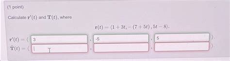 solved 1 ﻿point calculate r t ﻿and t t