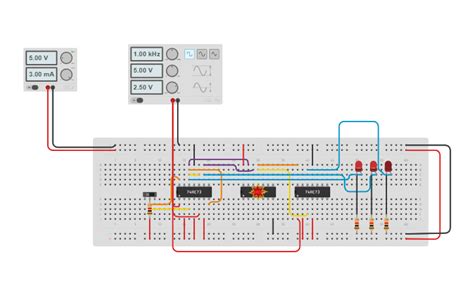 Circuit Design Synchronous Counter Tinkercad