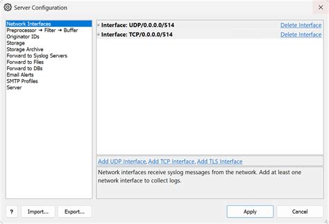 Network Interfaces Syslog Watcher Docs