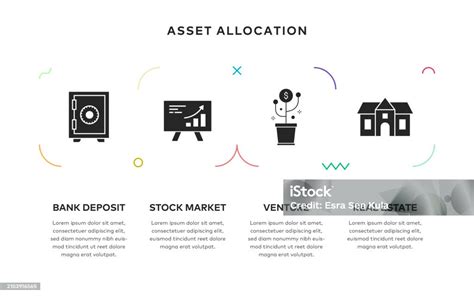 Asset Allocation Concept Infographic Design With Solid Icons Stock