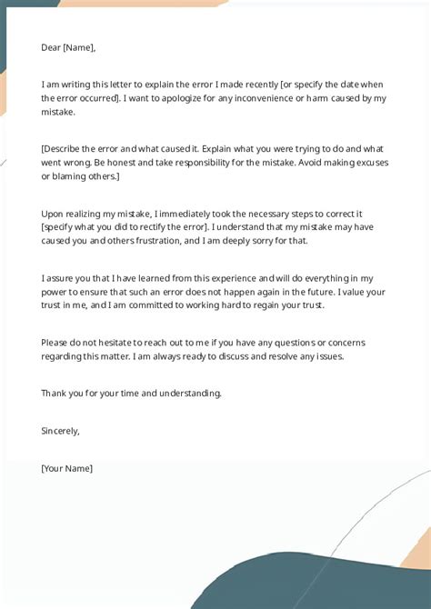 Free Word Template Explain An Error You Have Made Letter Template