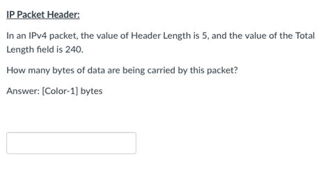 Solved Ip Packet Header In An Ipv4 Packet The Value Of
