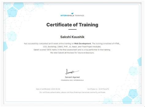 Sakshi Kaushik On Linkedin Webdevelopment Internshalacertified 16