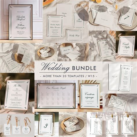 Modern Wedding Bundle Templates Retro Wedding Bundle Wedding Signage