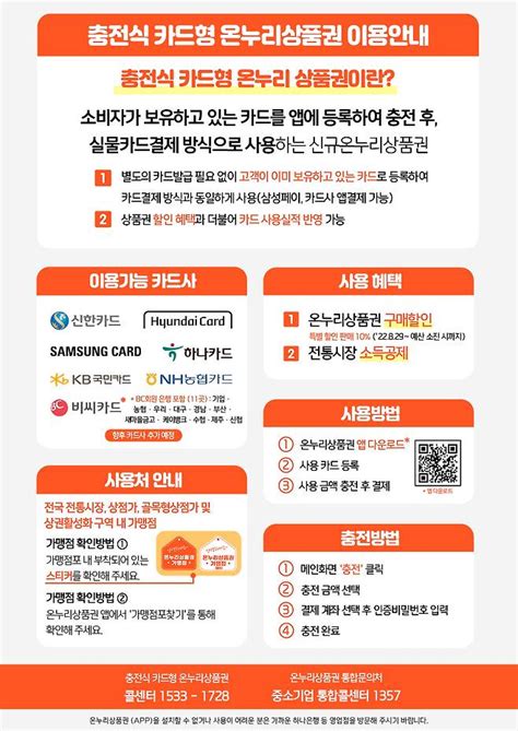 카드형 온누리상품권 출시 소상공인 영수증 복권 행사도