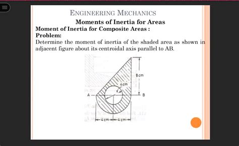 Solved ENGINEERING MECHANICS Moments Of Inertia For Areas Chegg