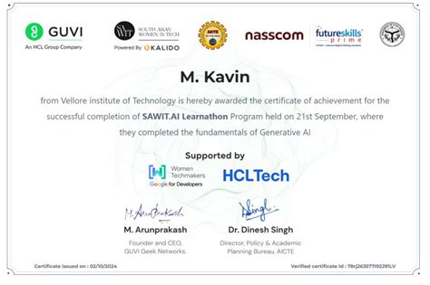 kavin m on linkedin generativeai ai machinelearning techinnovation swait guvi fetchai…
