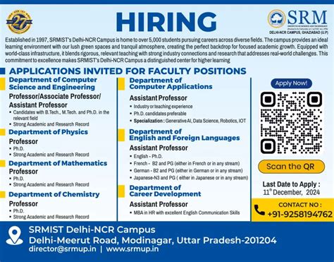 Hiring For Faculty Positions