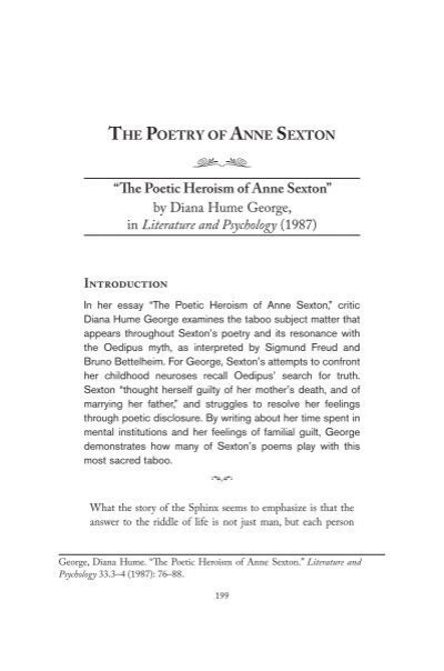 The Poetry Of Anne Sexton